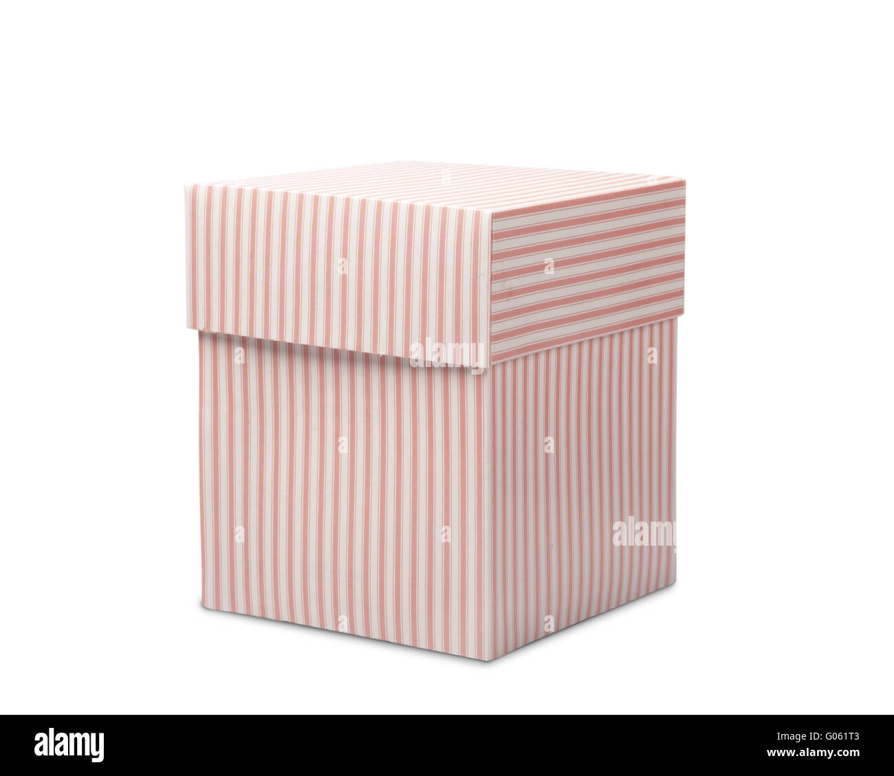 closed striped box isolated on white background with clipping path ...