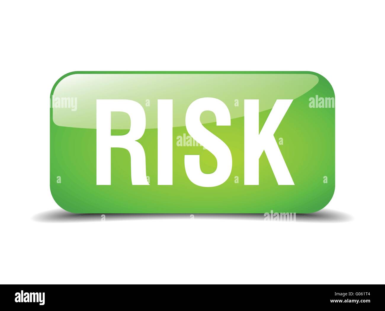 risk green square 3d realistic isolated web button Stock Vector Image ...