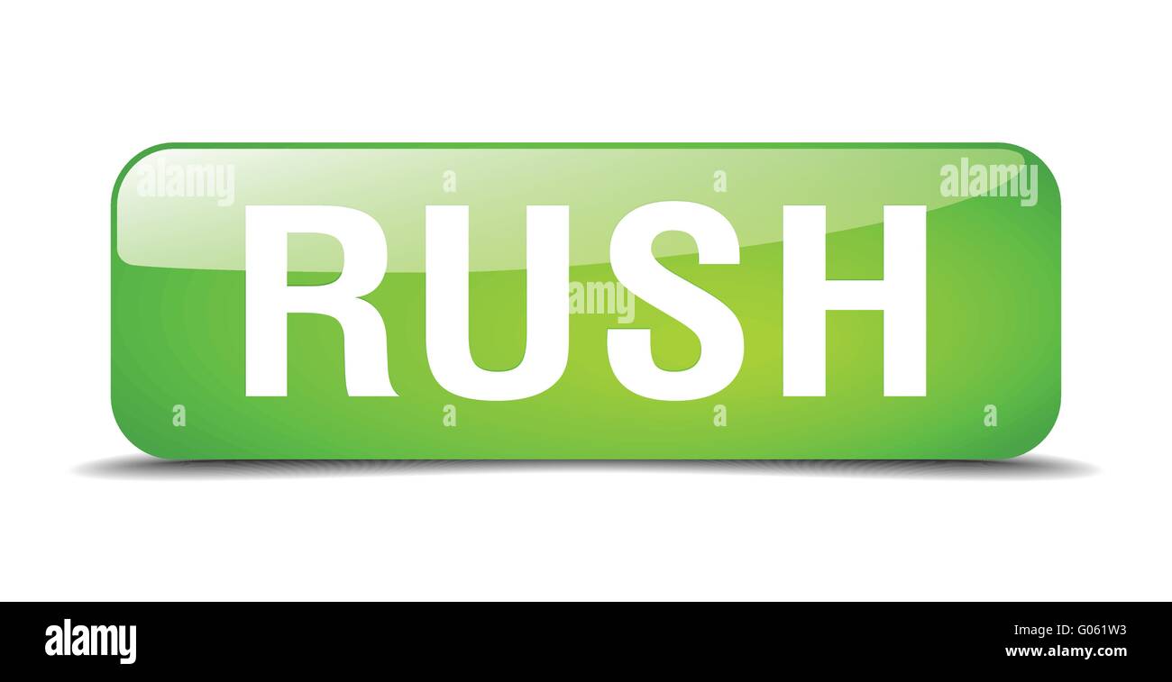 rush green square 3d realistic isolated web button Stock Vector Image ...