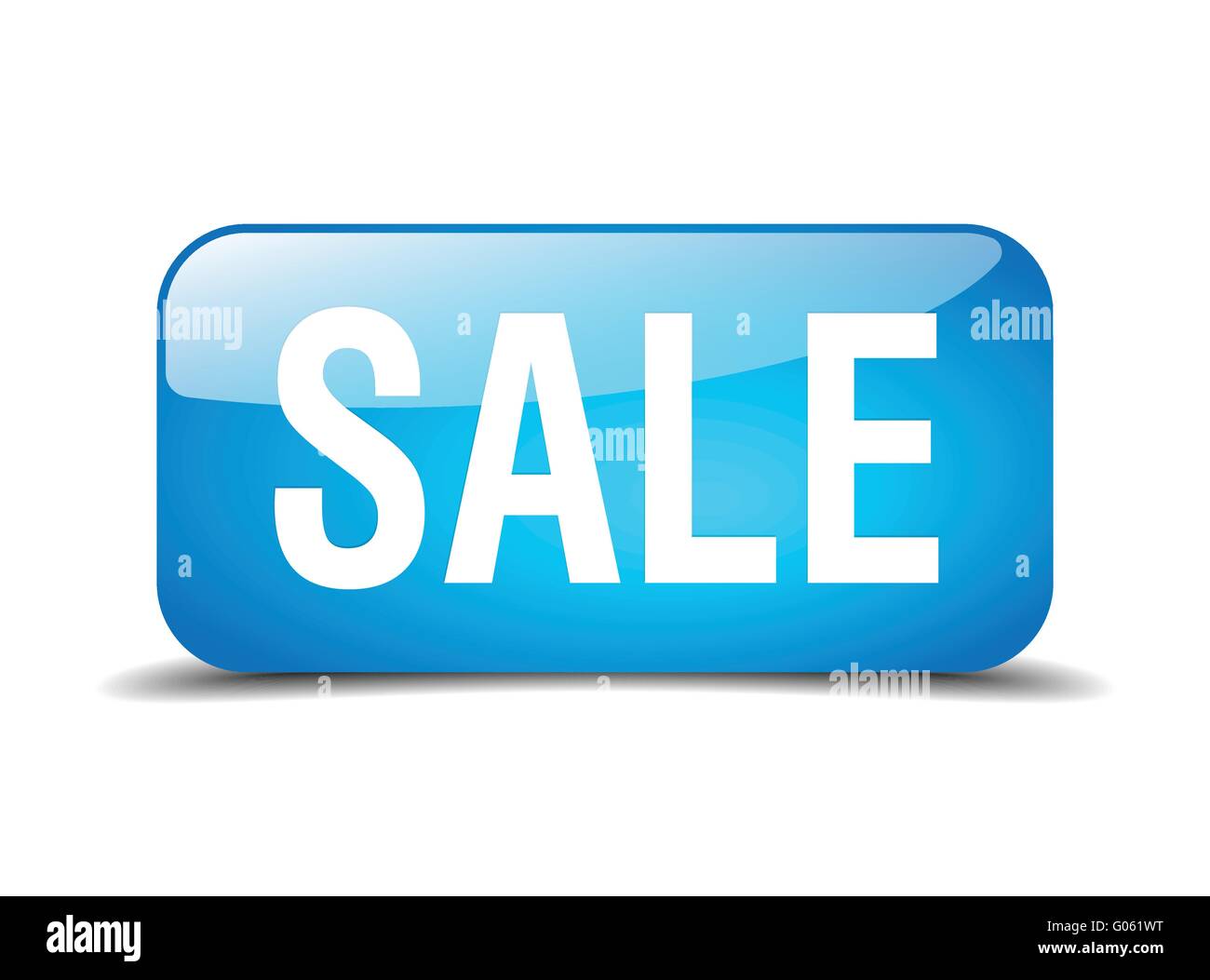 sale blue square 3d realistic isolated web button Stock Vector Image ...