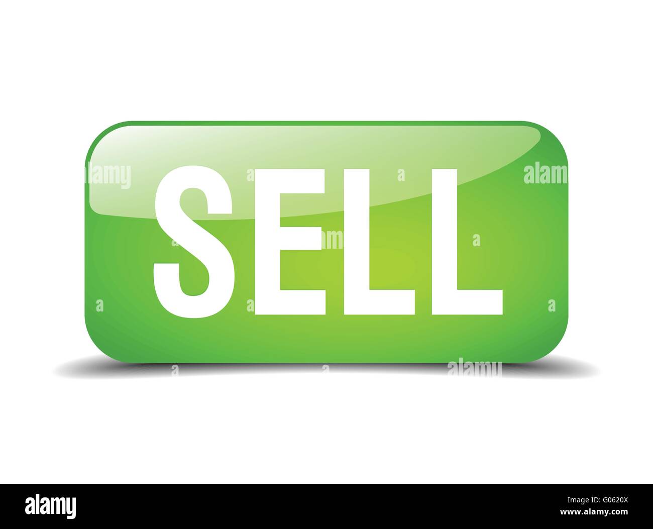 sell green square 3d realistic isolated web button Stock Vector Image ...