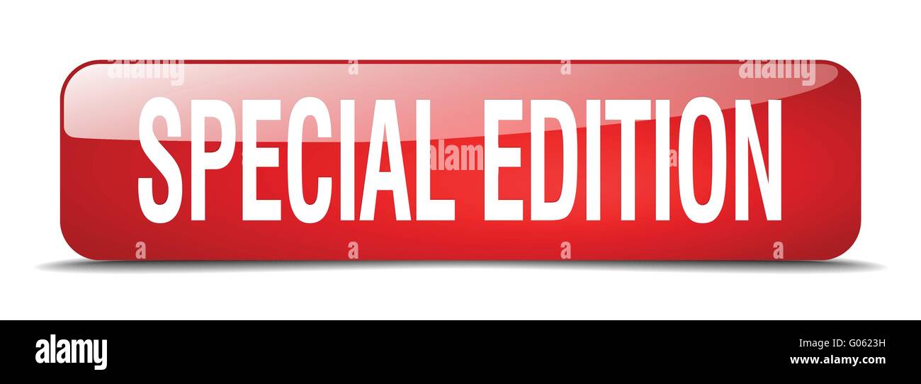 special edition red square 3d realistic isolated web button Stock ...