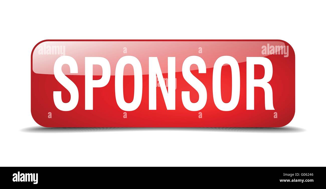 sponsor red square 3d realistic isolated web button Stock Vector Image ...