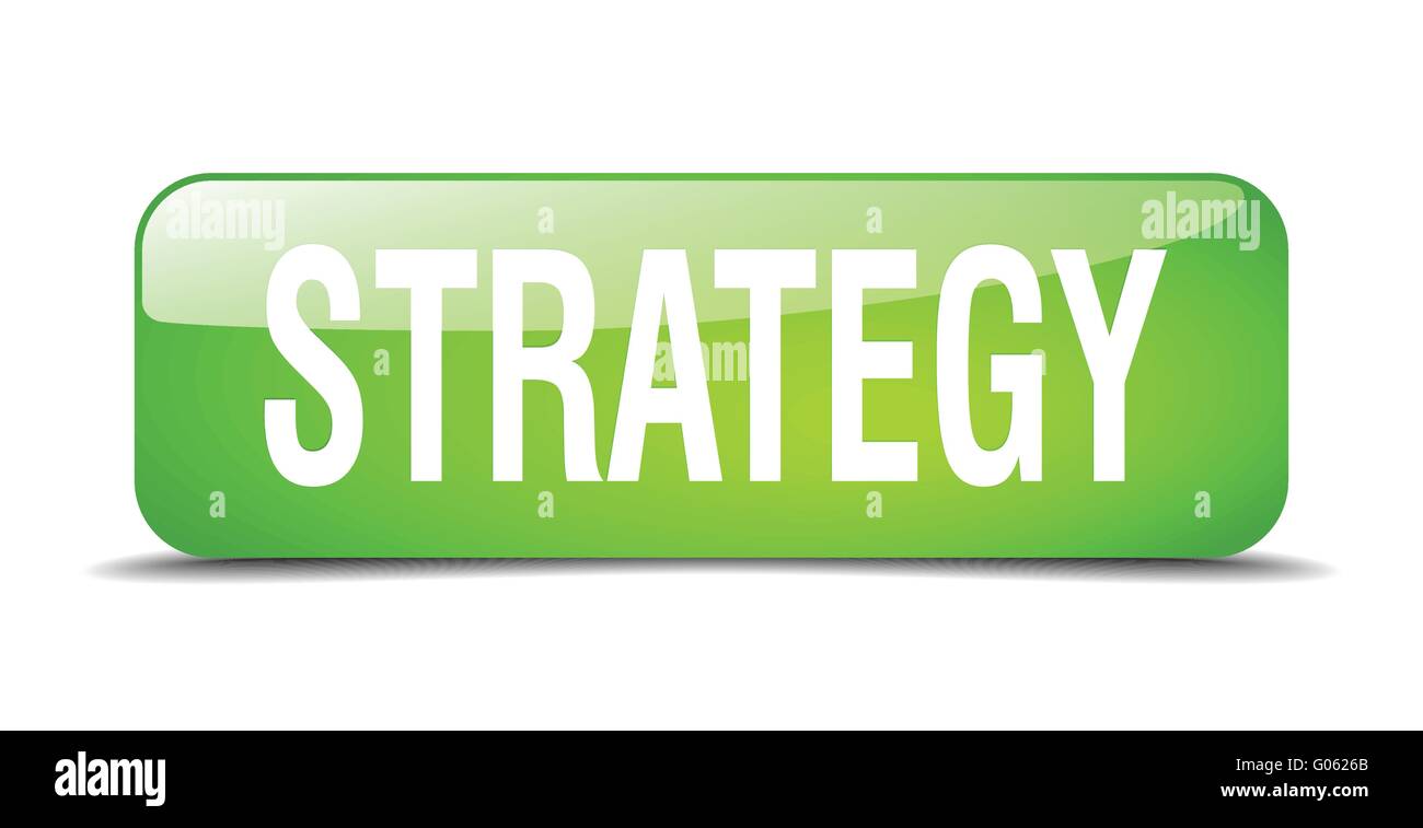 strategy green square 3d realistic isolated web button Stock Vector ...
