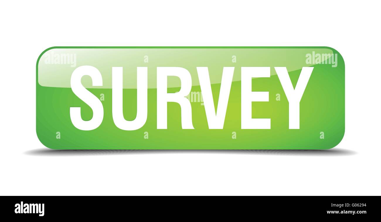 survey green square 3d realistic isolated web button Stock Vector Image ...