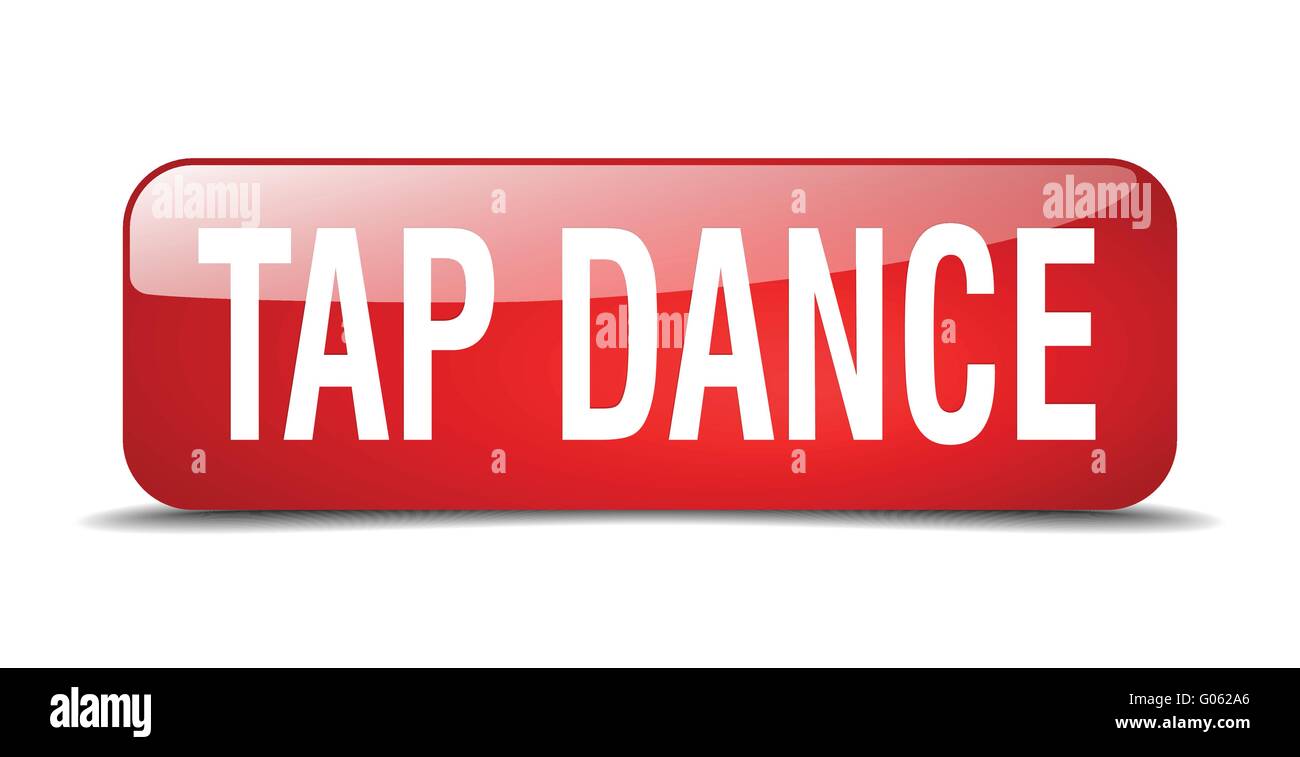 tap dance red square 3d realistic isolated web button Stock Vector ...