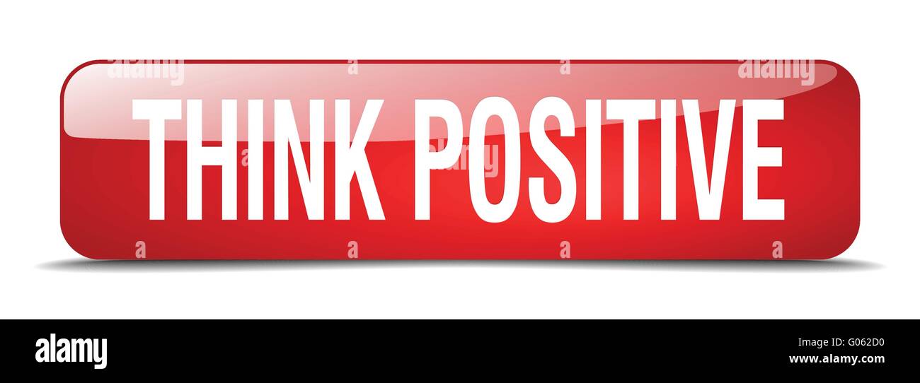 think positive red square 3d realistic isolated web button Stock Vector ...