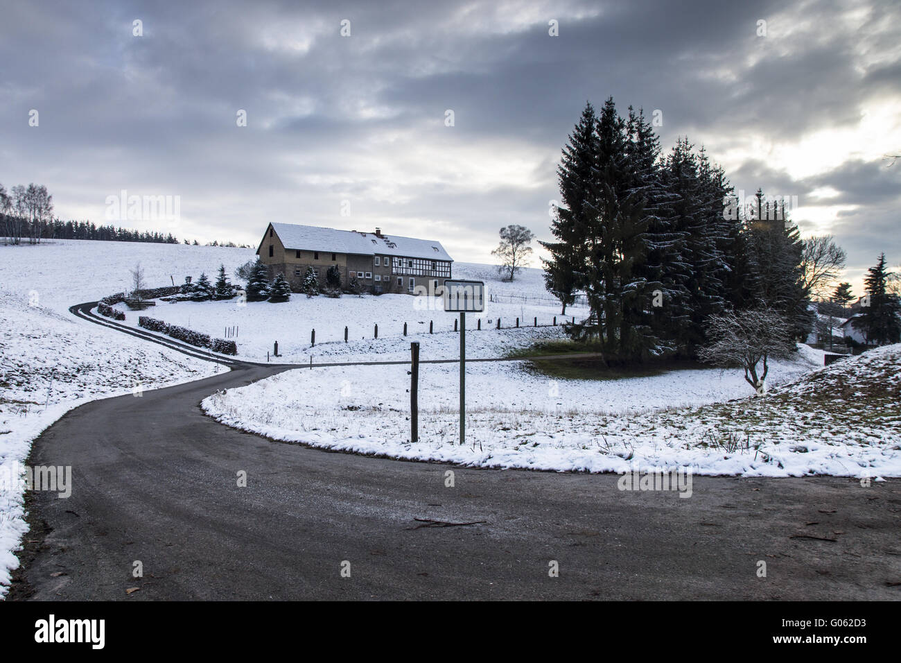 winter german countryside Stock Photo - Alamy
