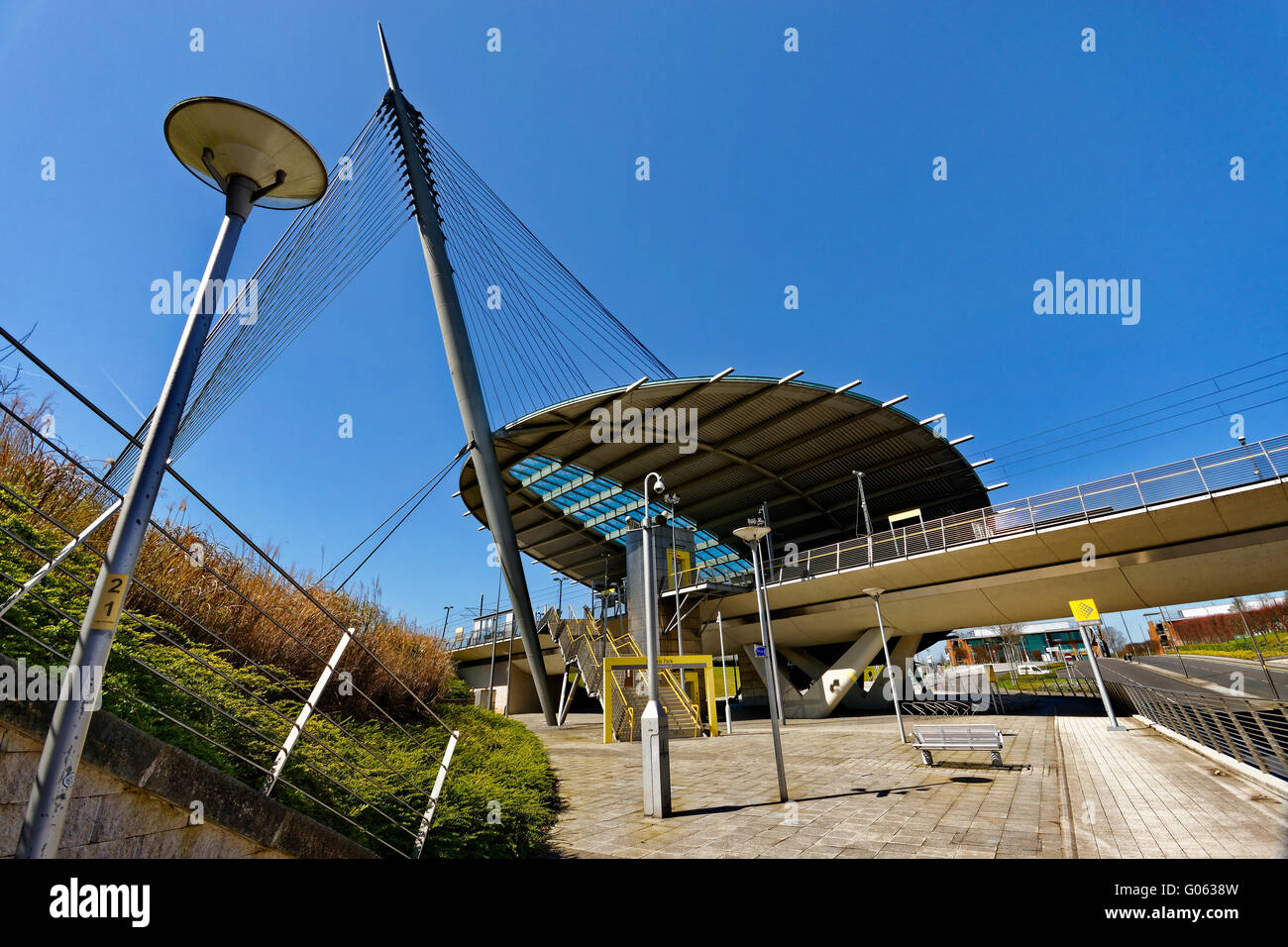 Manchester Metrolink Tram Station 'Central Park' at Gateway, Newton ...