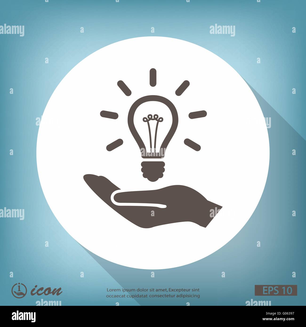 Pictograph of light bulb. Vector concept illustration for design. Eps ...
