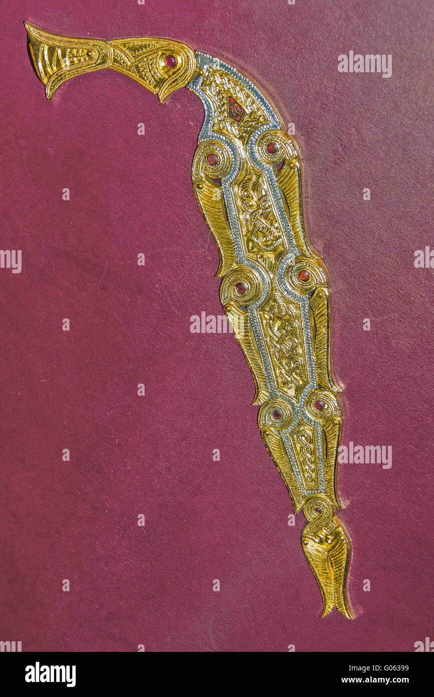 Replica Anglo Saxon Dragon Shield Mount Suffolk UK Stock Photo - Alamy