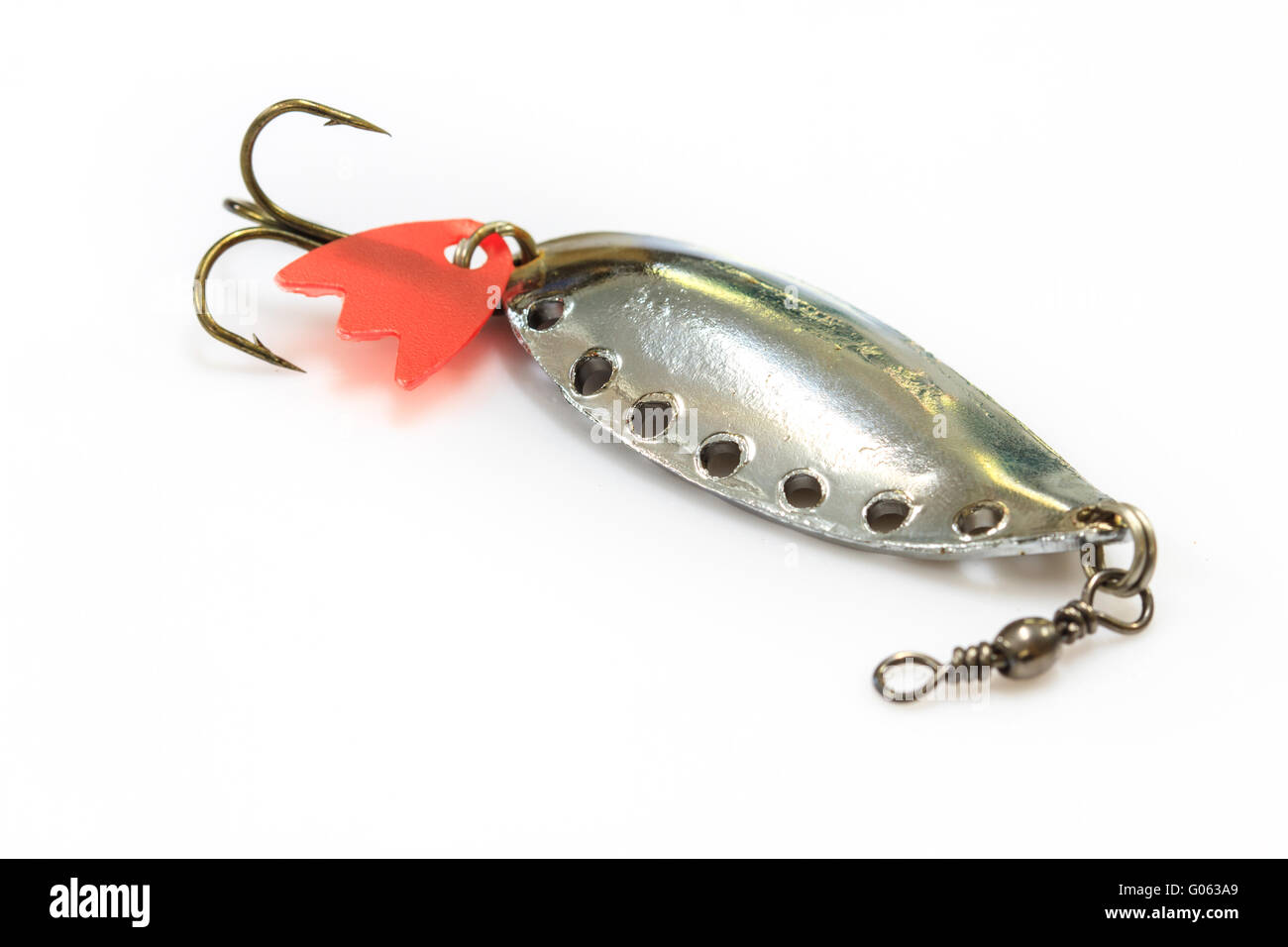 close up spoon lure isolated on white background Stock Photo - Alamy