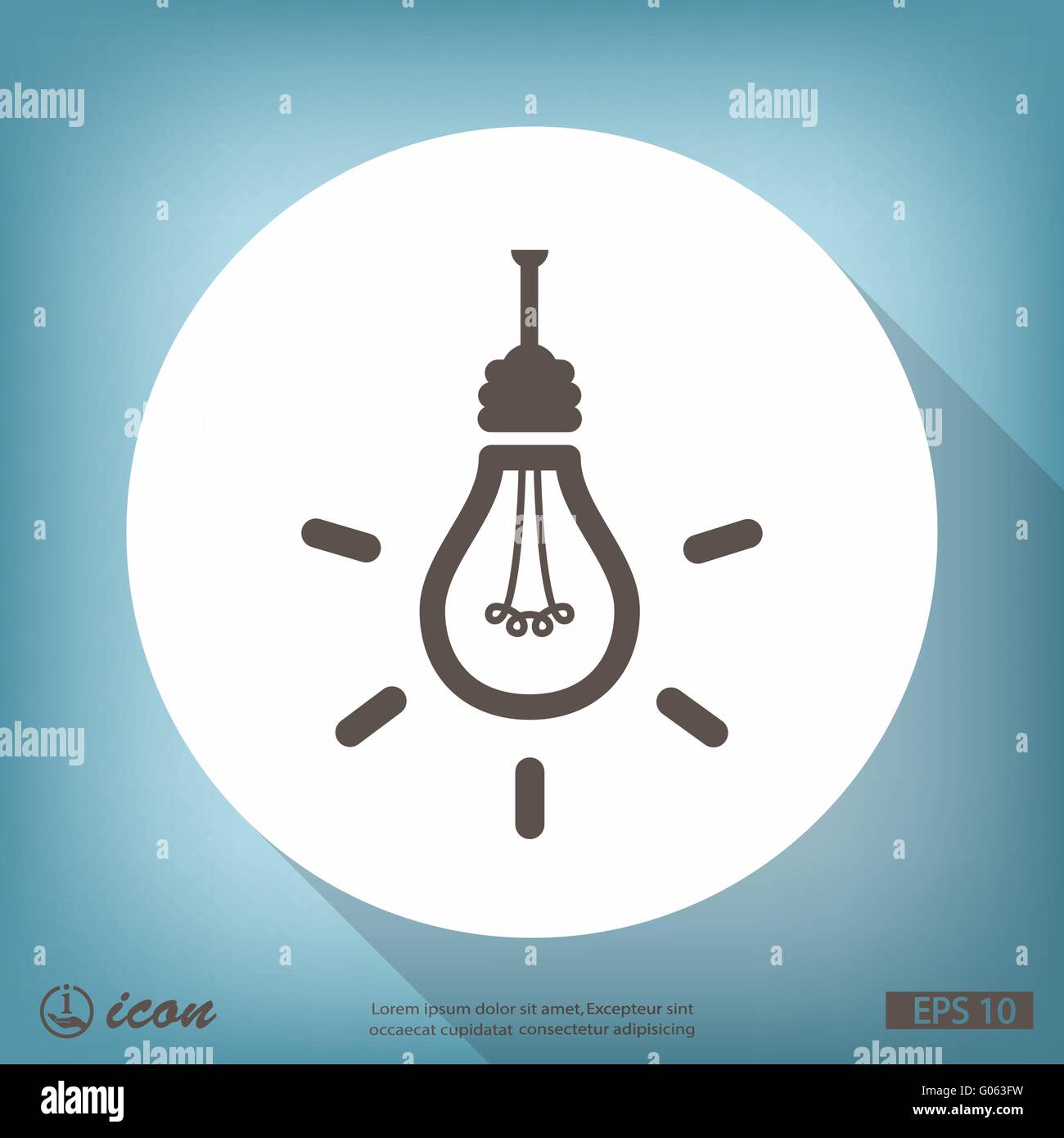 Pictograph of light bulb. Vector concept illustration for design. Eps ...
