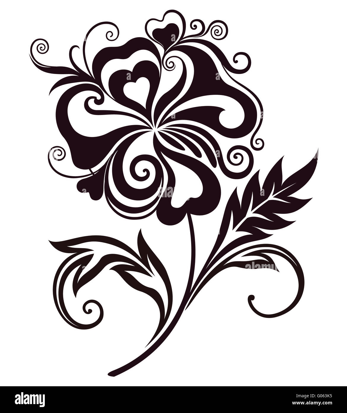 Flower line art hi-res stock photography and images - Alamy