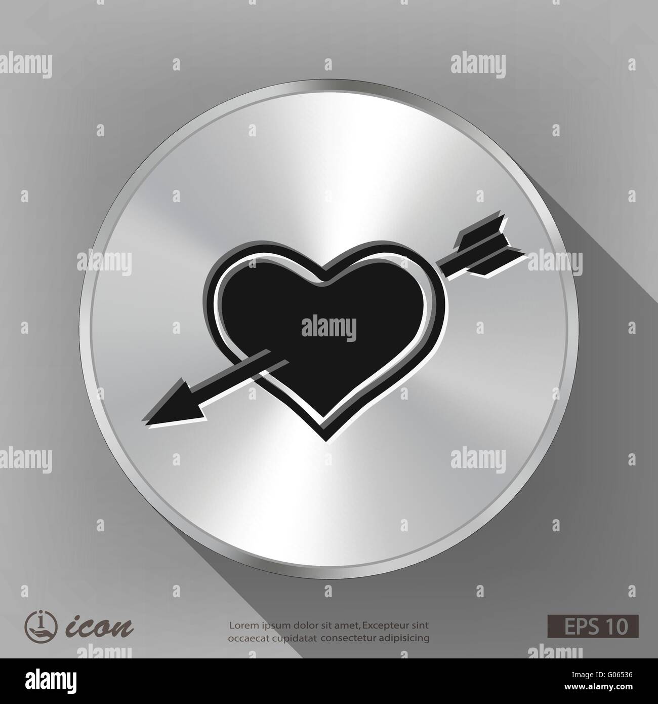 Pictograph of heart with arrow. Vector concept illustration for design ...