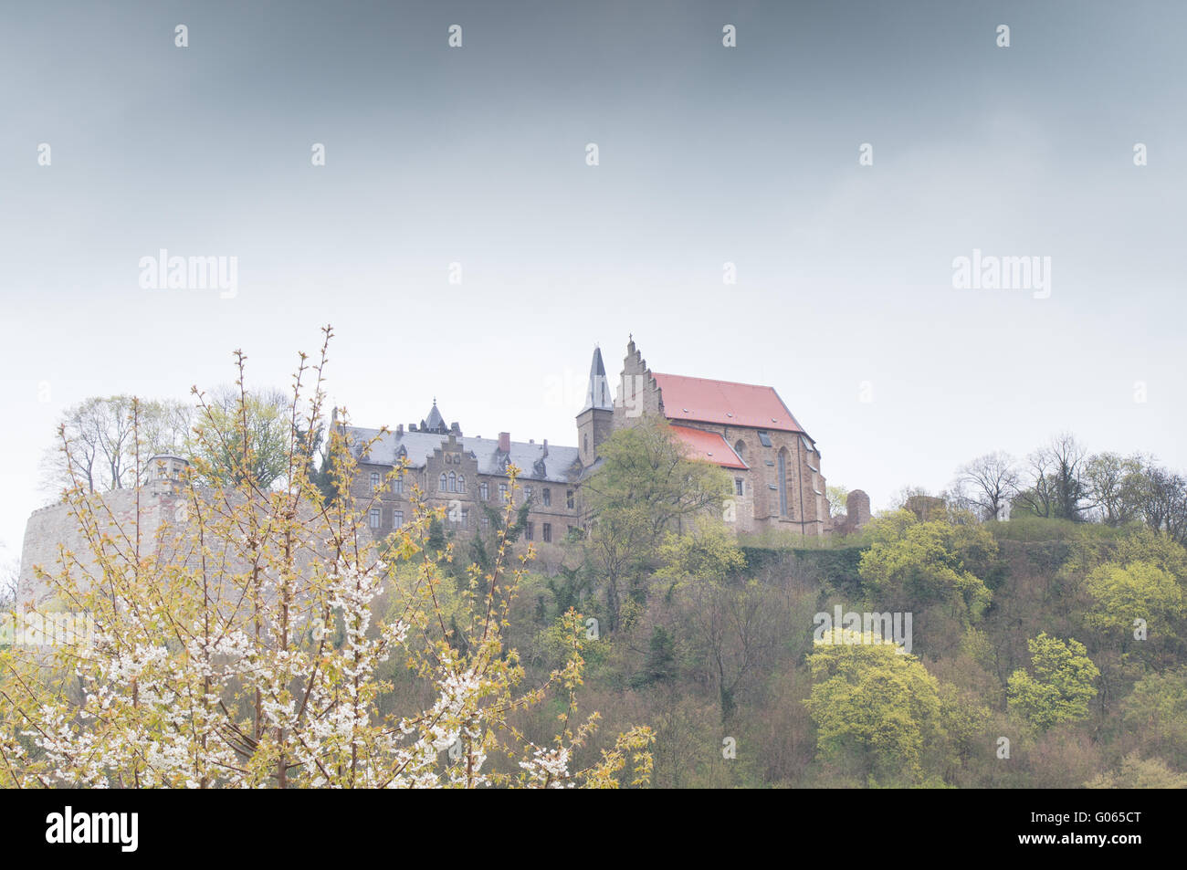 castle mansfeld in worms eye perspective Stock Photo - Alamy