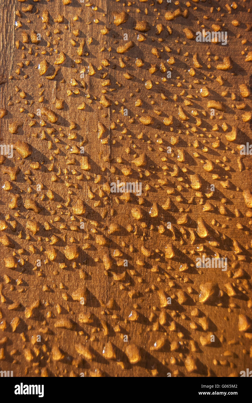Wet wooden varnished board rain drops as backgroun Stock Photo - Alamy