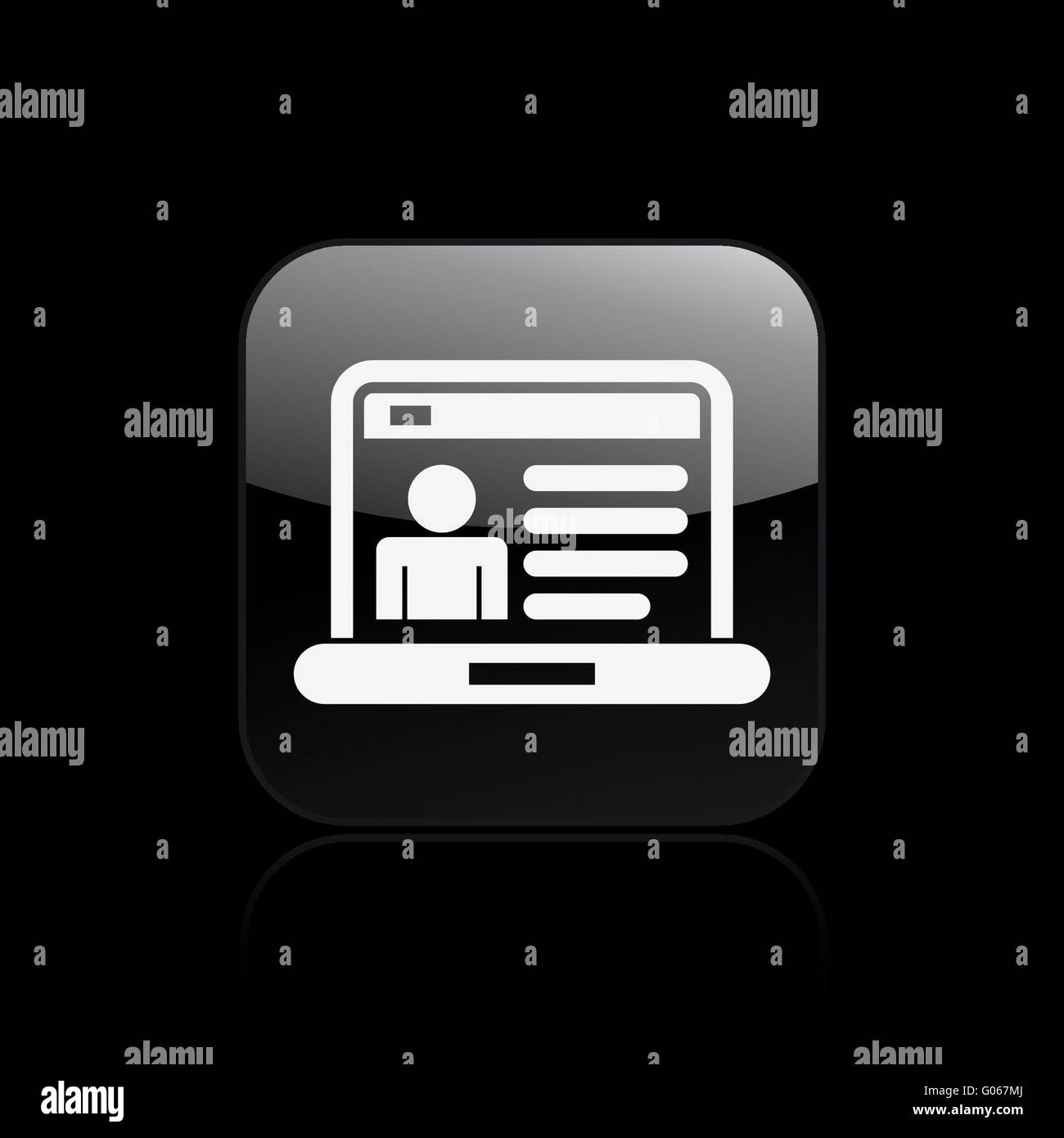Vector illustration of single profile page icon Stock Photo - Alamy