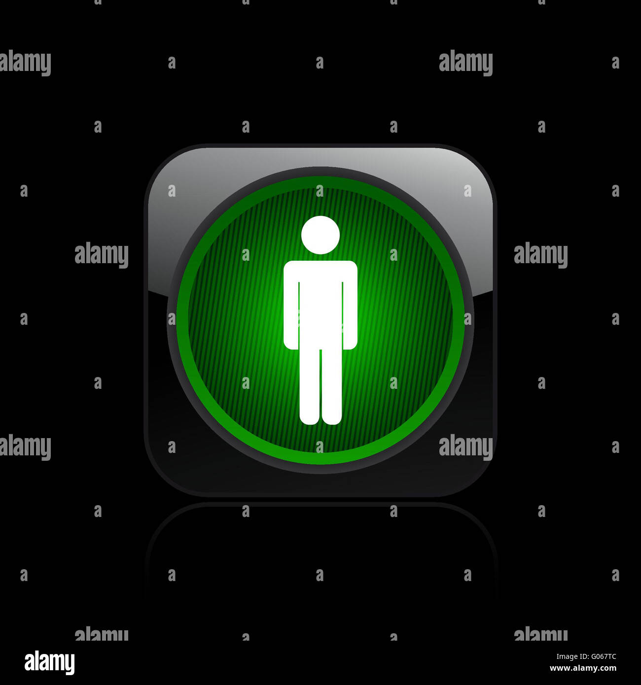Vector illustration of single green traffic light icon Stock Photo - Alamy