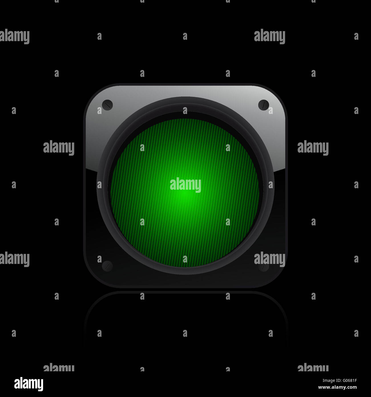 Vector illustration of single green traffic light icon Stock Photo - Alamy