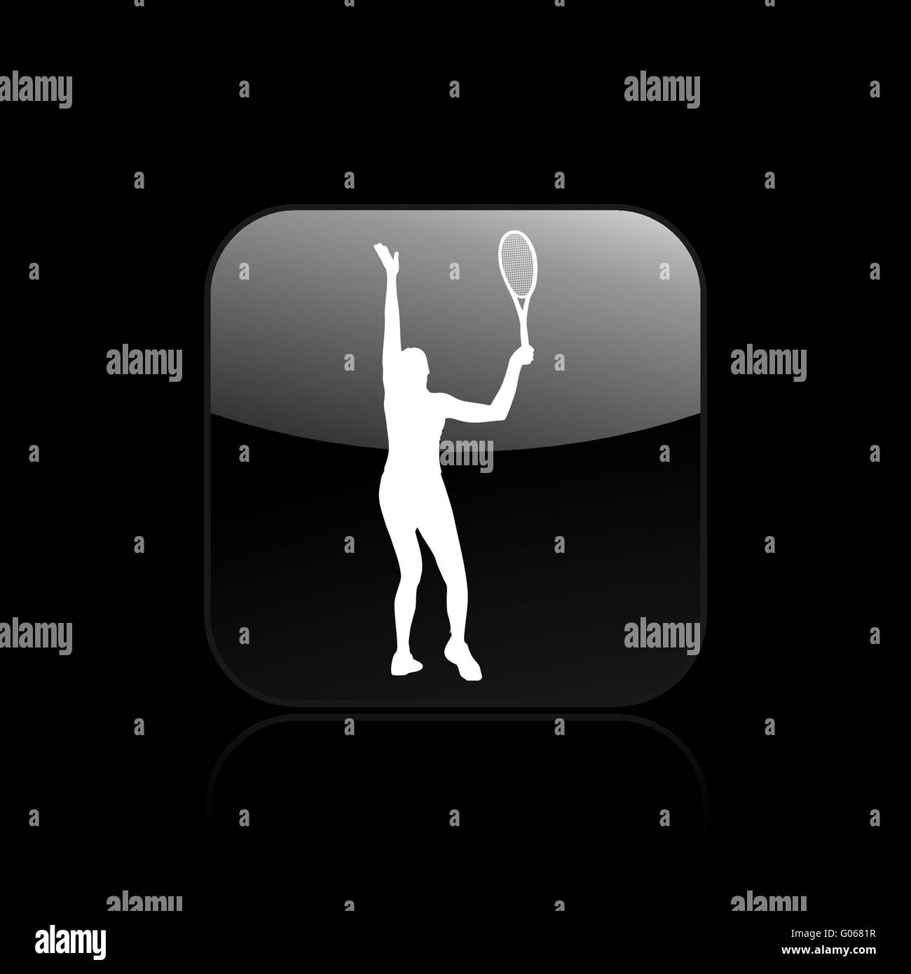 Vector illustration of isolated tennis player icon Stock Photo - Alamy