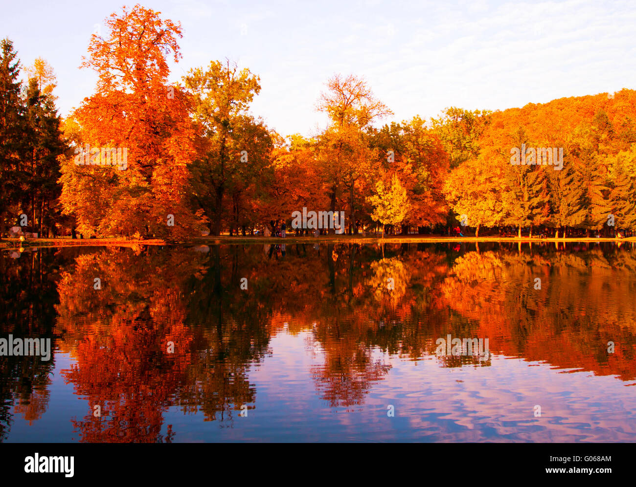 Beautiful colors of autumn landscape by the lake Stock Photo - Alamy