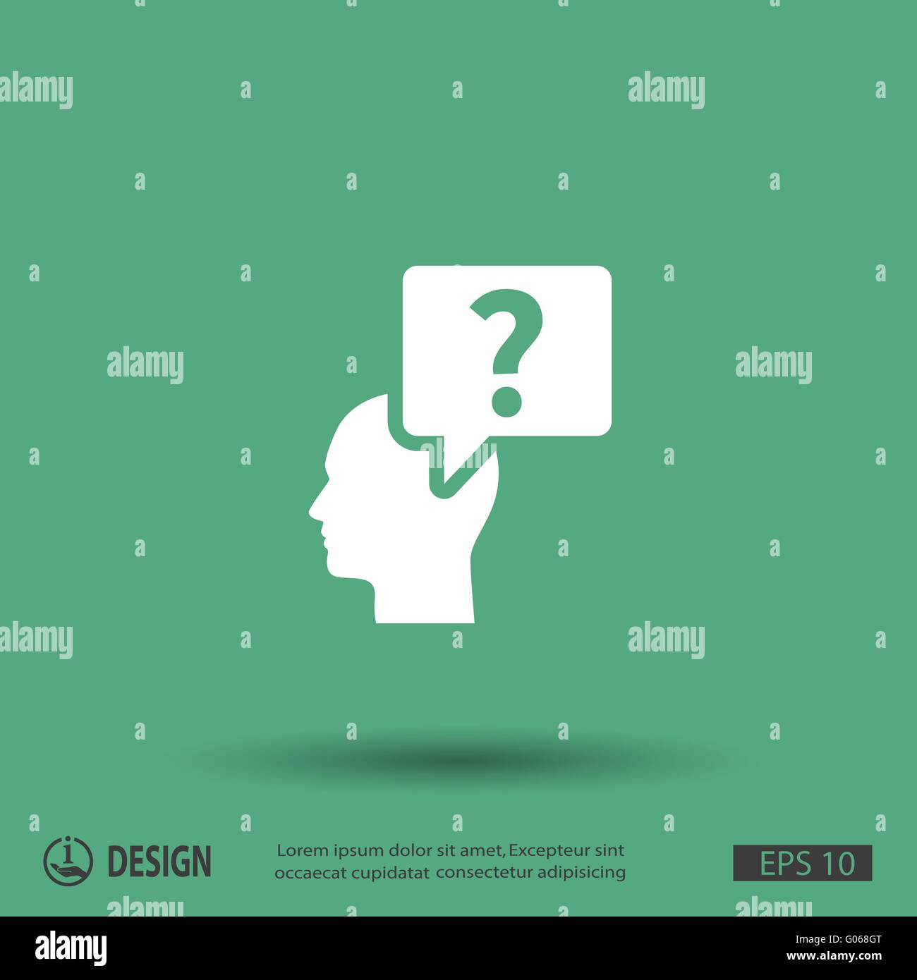 Pictograph of question mark and man. Vector concept illustration for ...