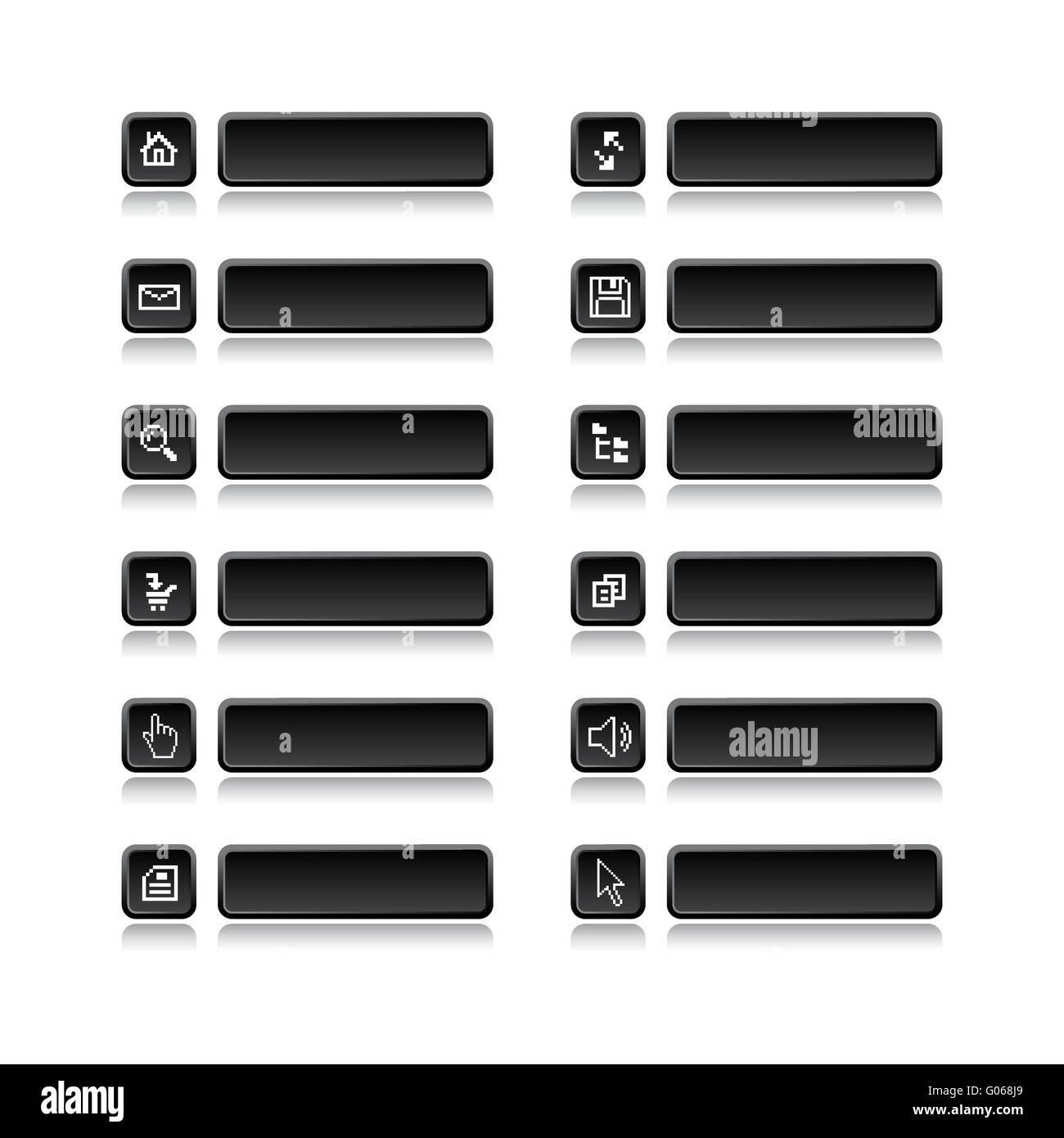 Vector illustration of single isolated pixel icons set Stock Photo - Alamy