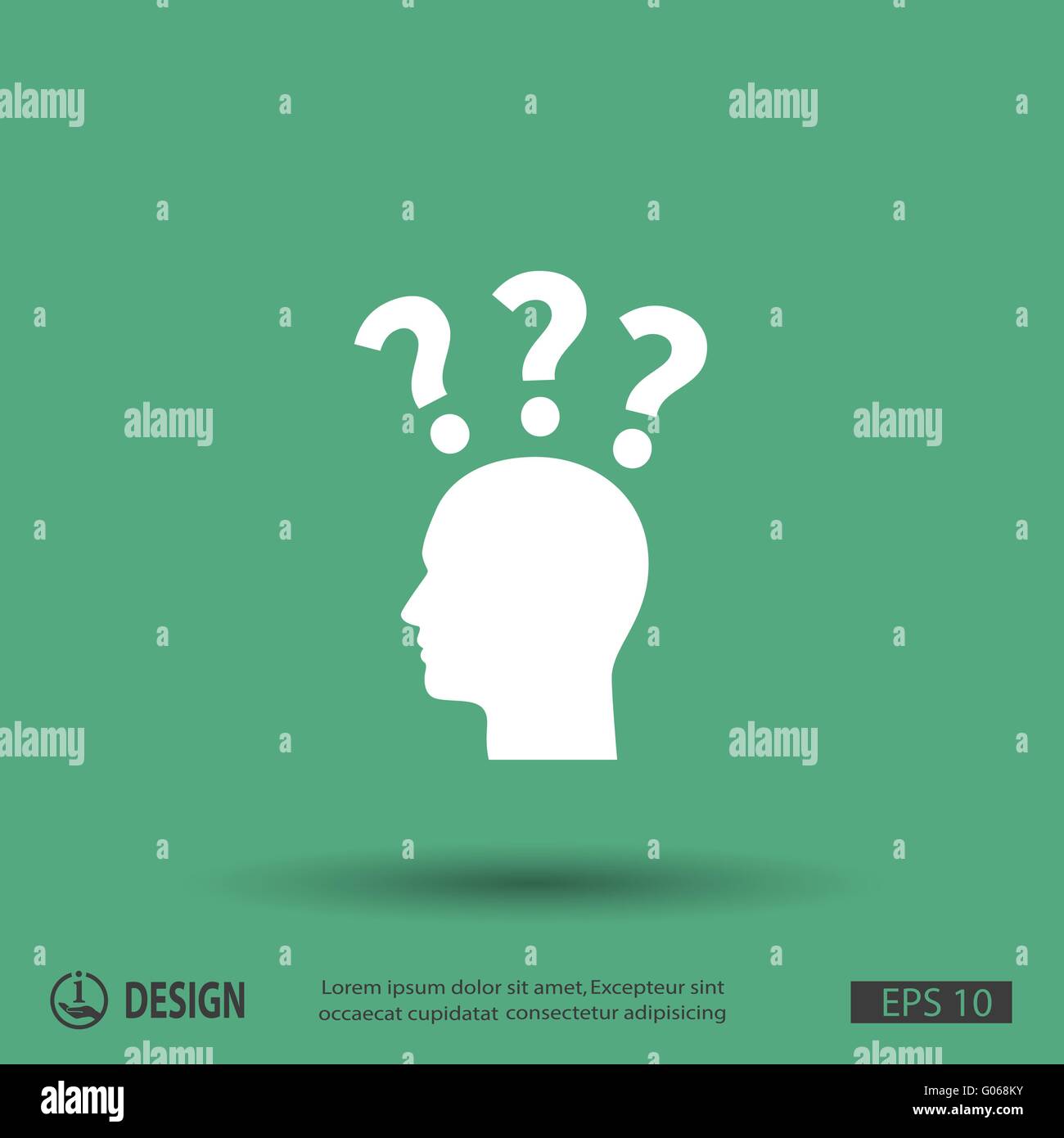Pictograph of question mark and man. Vector concept illustration for ...