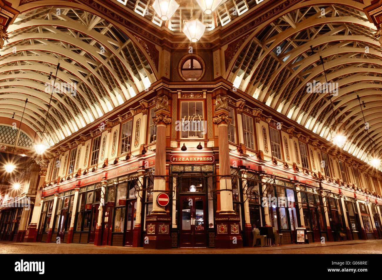 London, UK - April 26, 2017 - The central interior of Leadenhall Market ...