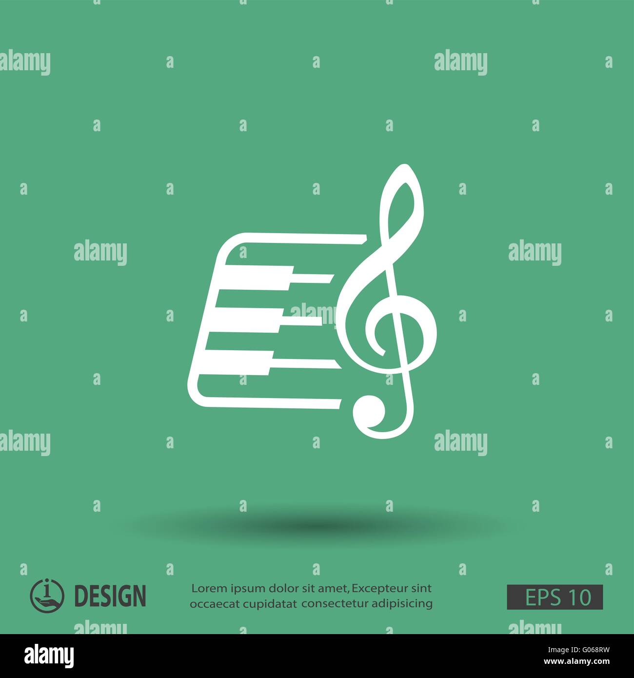 Pictograph of music key and keyboard. Vector concept illustration for ...