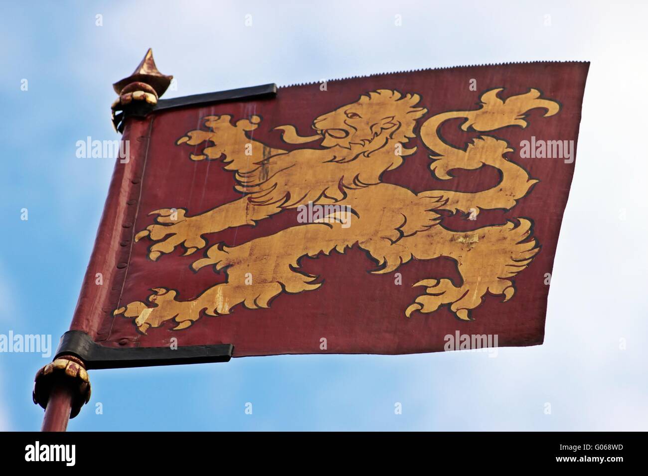 Flag with Lion Stock Photo - Alamy