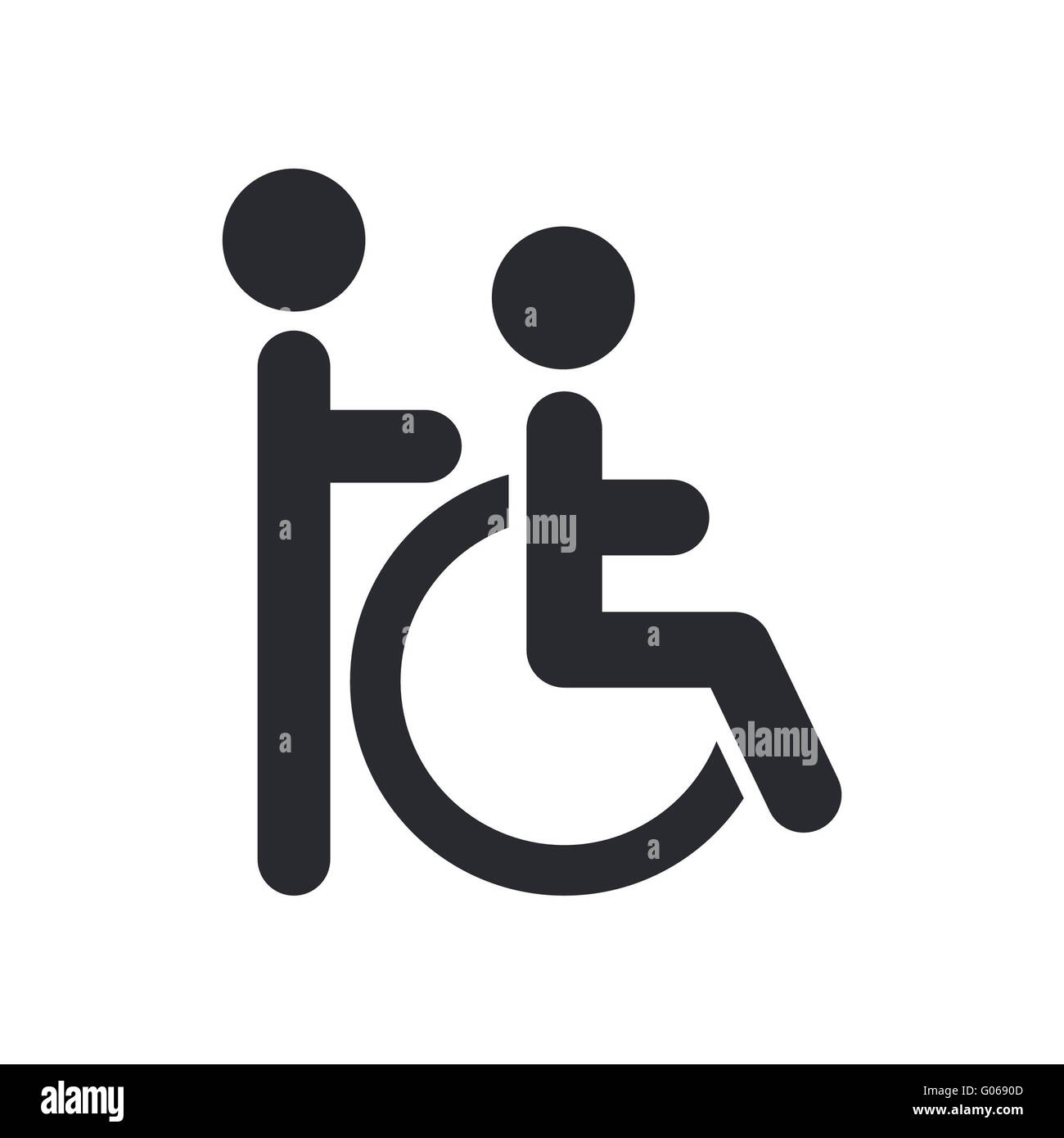 Vector illustration of isolated handicap assistant icon Stock Photo - Alamy