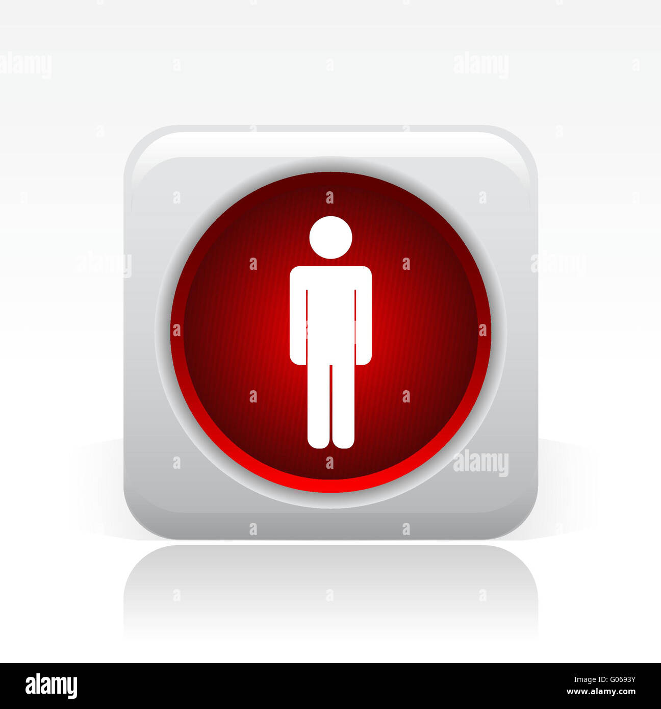 Vector illustration of single red traffic light icon Stock Photo - Alamy