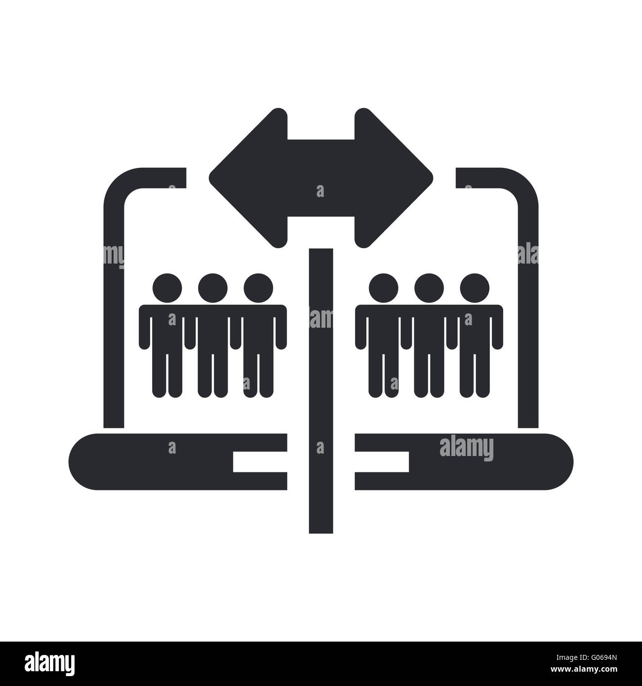 Vector illustration of isolated pc sharing icon Stock Photo - Alamy