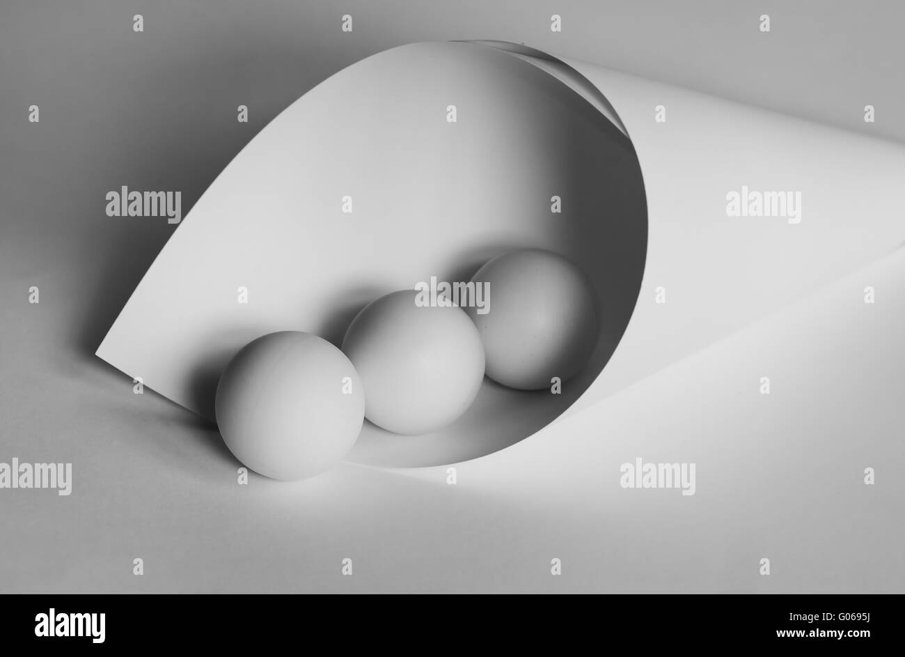 Abstract Still Life with ball and curve shapes Stock Photo - Alamy