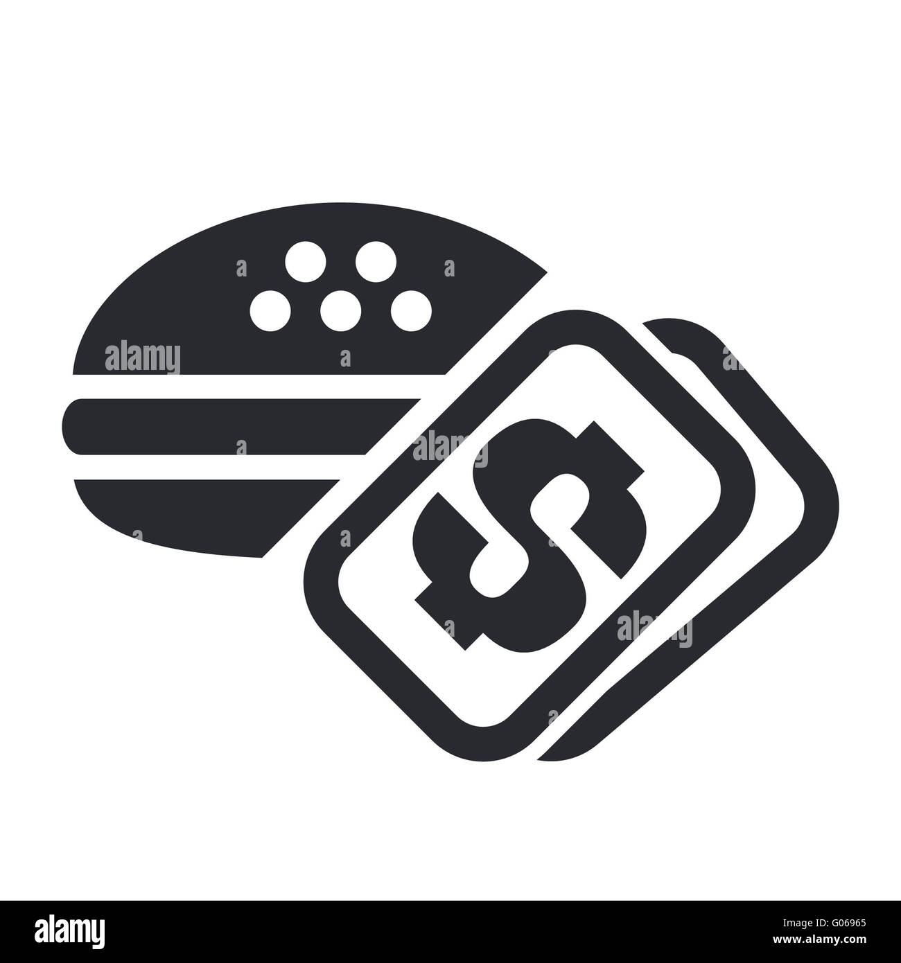 Vector illustration of isolated food price icon Stock Photo - Alamy