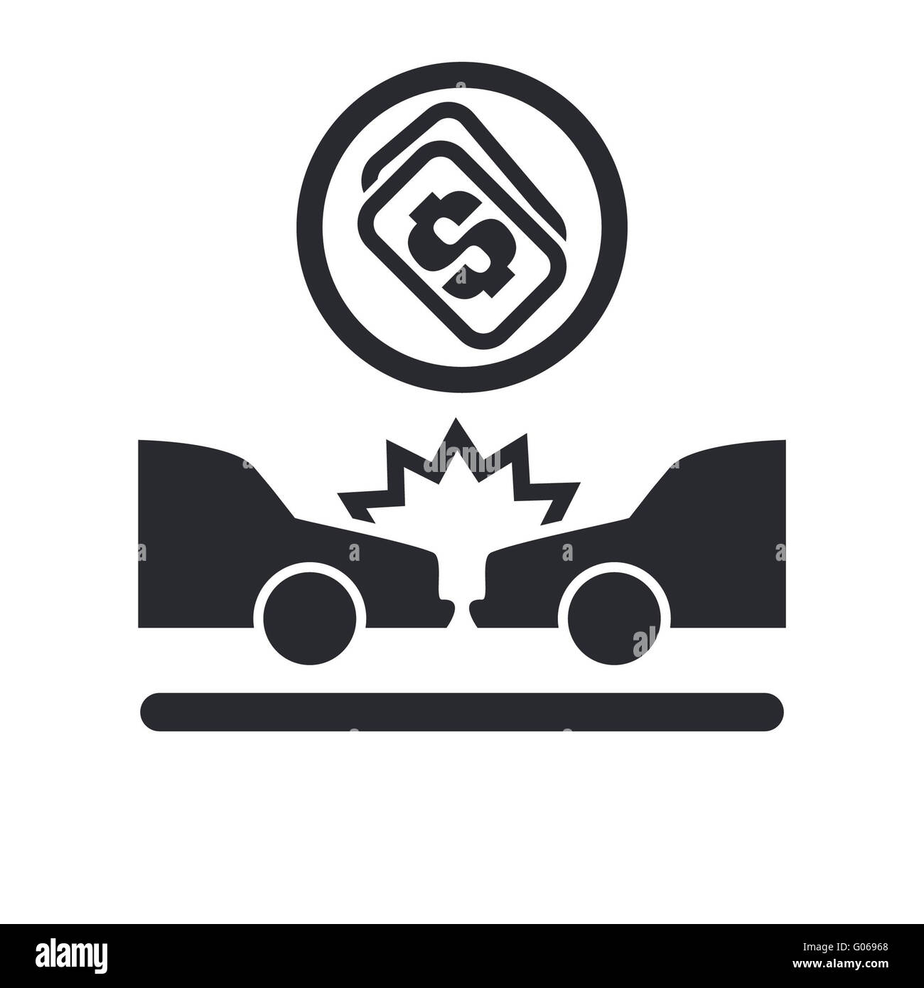 Vector illustration of isolated crash money icon Stock Photo - Alamy