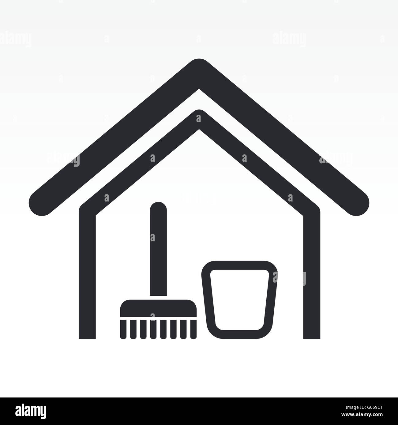 Vector illustration of isolated clean house icon Stock Photo - Alamy