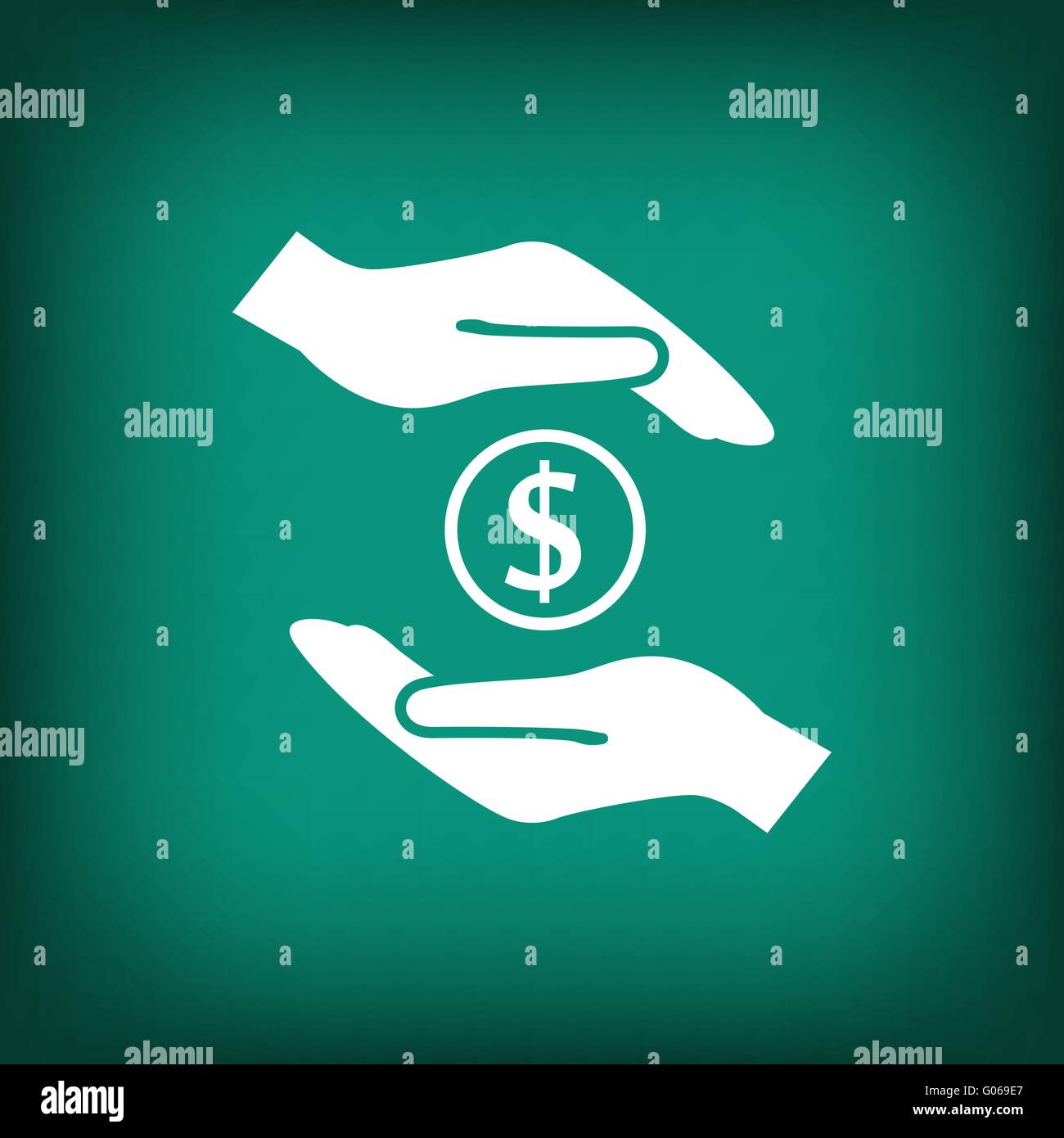 Pictograph of money in hand. Vector concept illustration for design ...