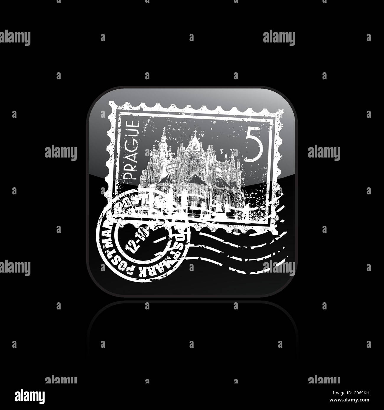 Vector illustration of single Prague icon Stock Photo - Alamy