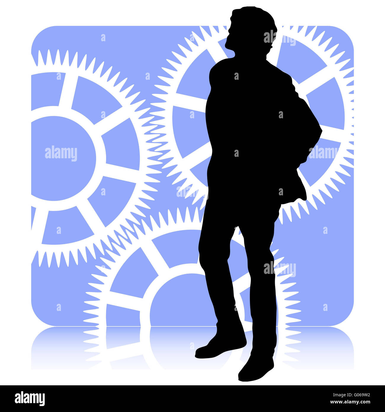 Vector illustration of isolated thinking-man icon Stock Photo - Alamy