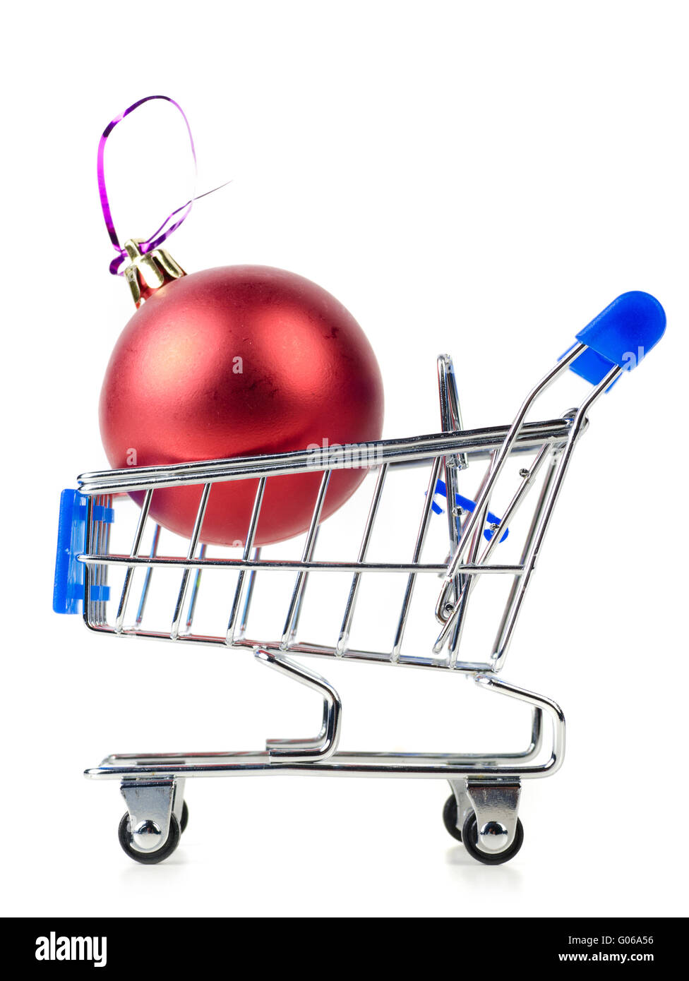 cart with red gift box Stock Photo - Alamy