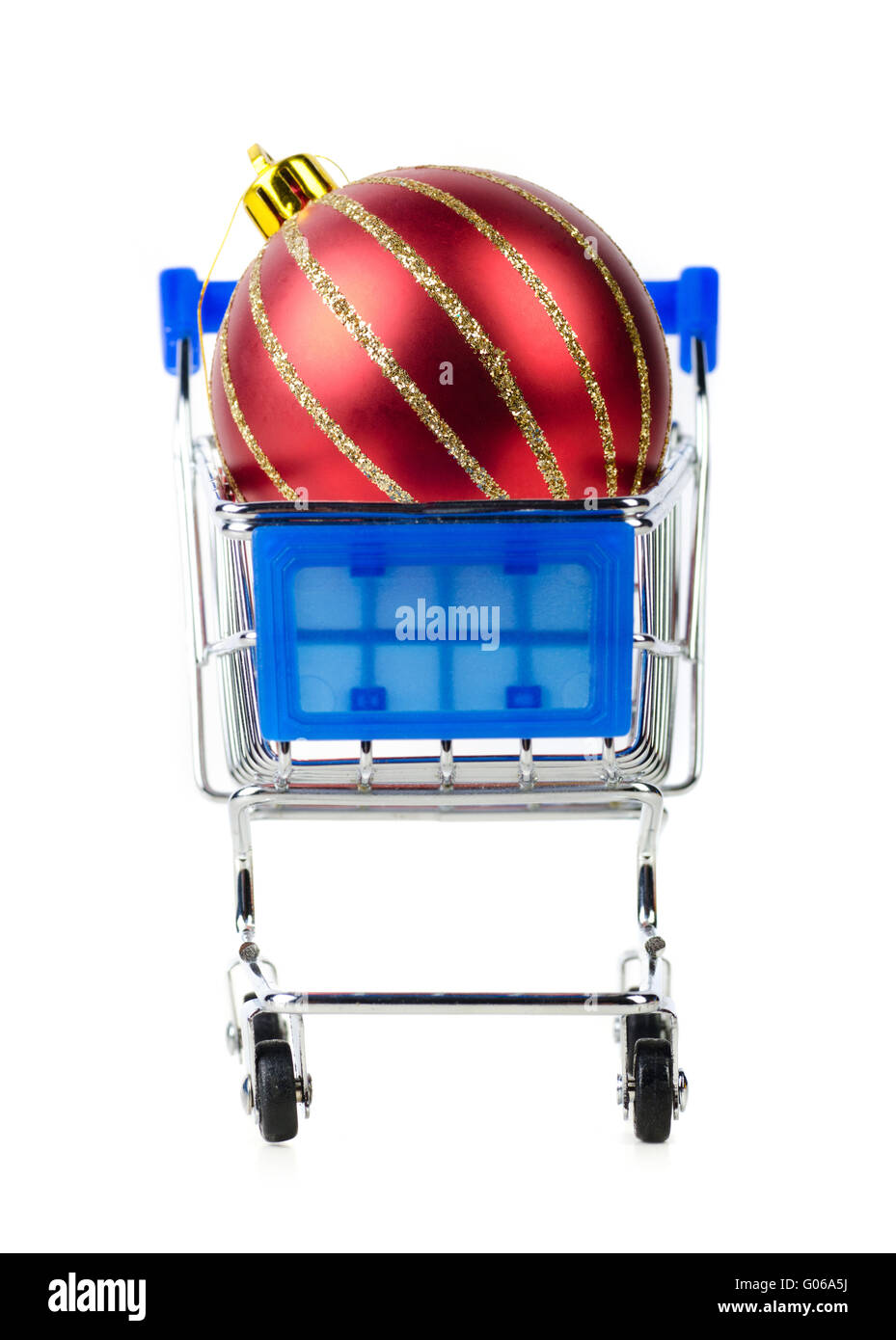 cart with red gift box Stock Photo - Alamy