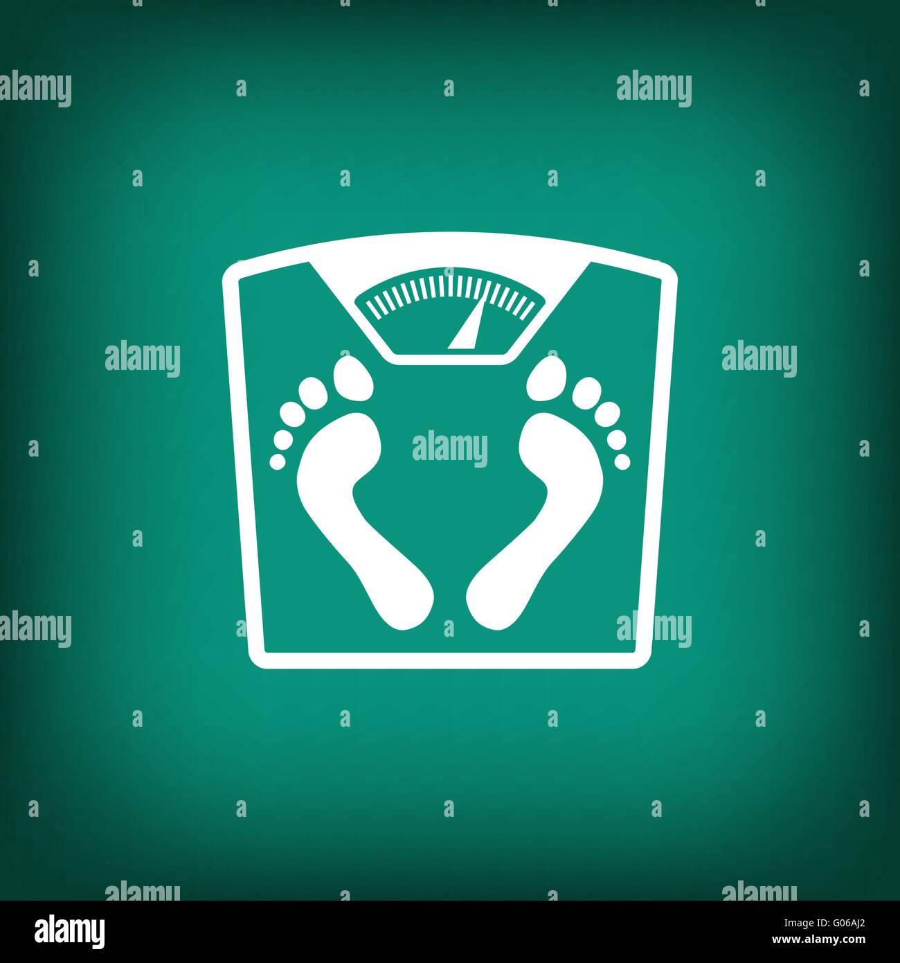 Pictograph of bathroom scale with footprints. Vector concept ...
