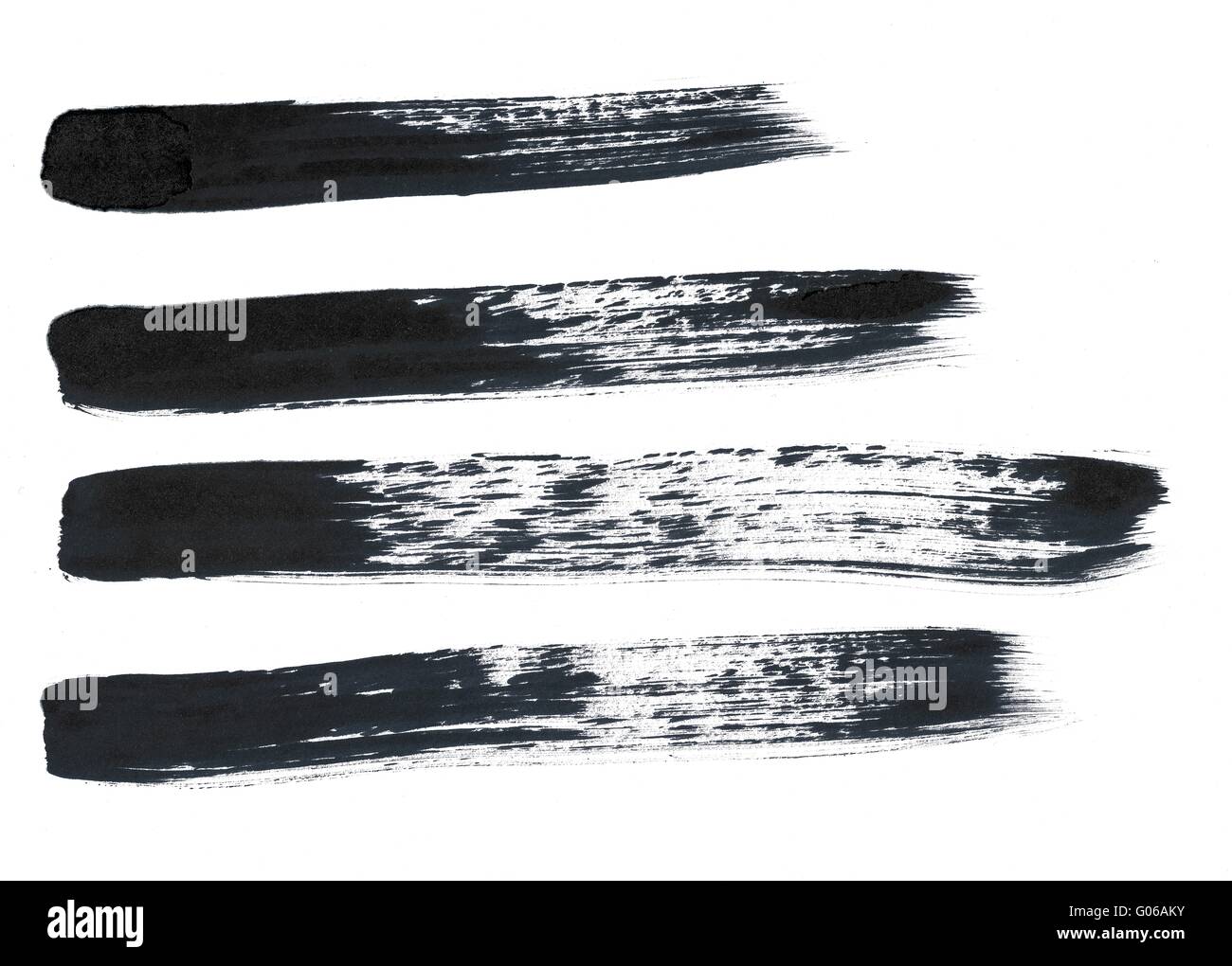 Abstract hand painted brush strokes collection Stock Photo - Alamy