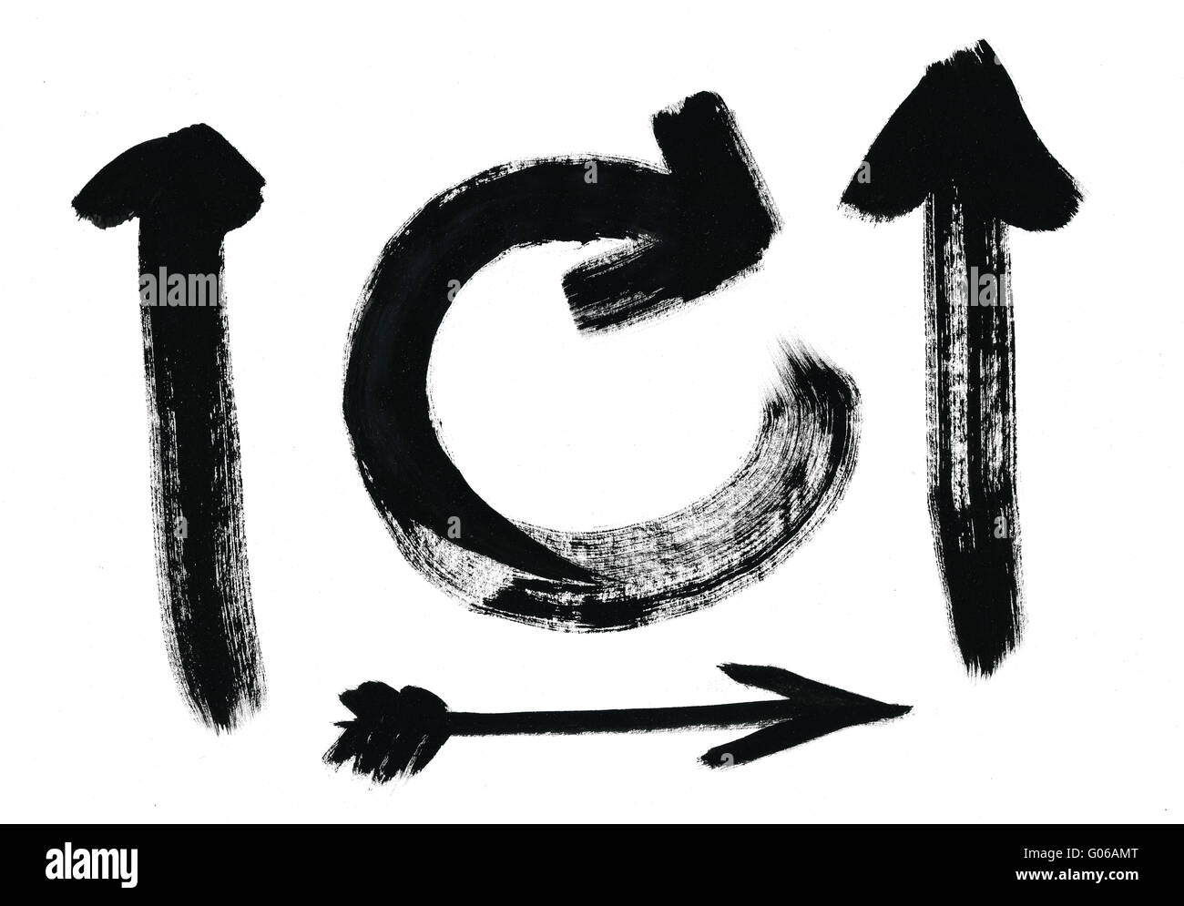 Black line arrows different Cut Out Stock Images & Pictures - Alamy