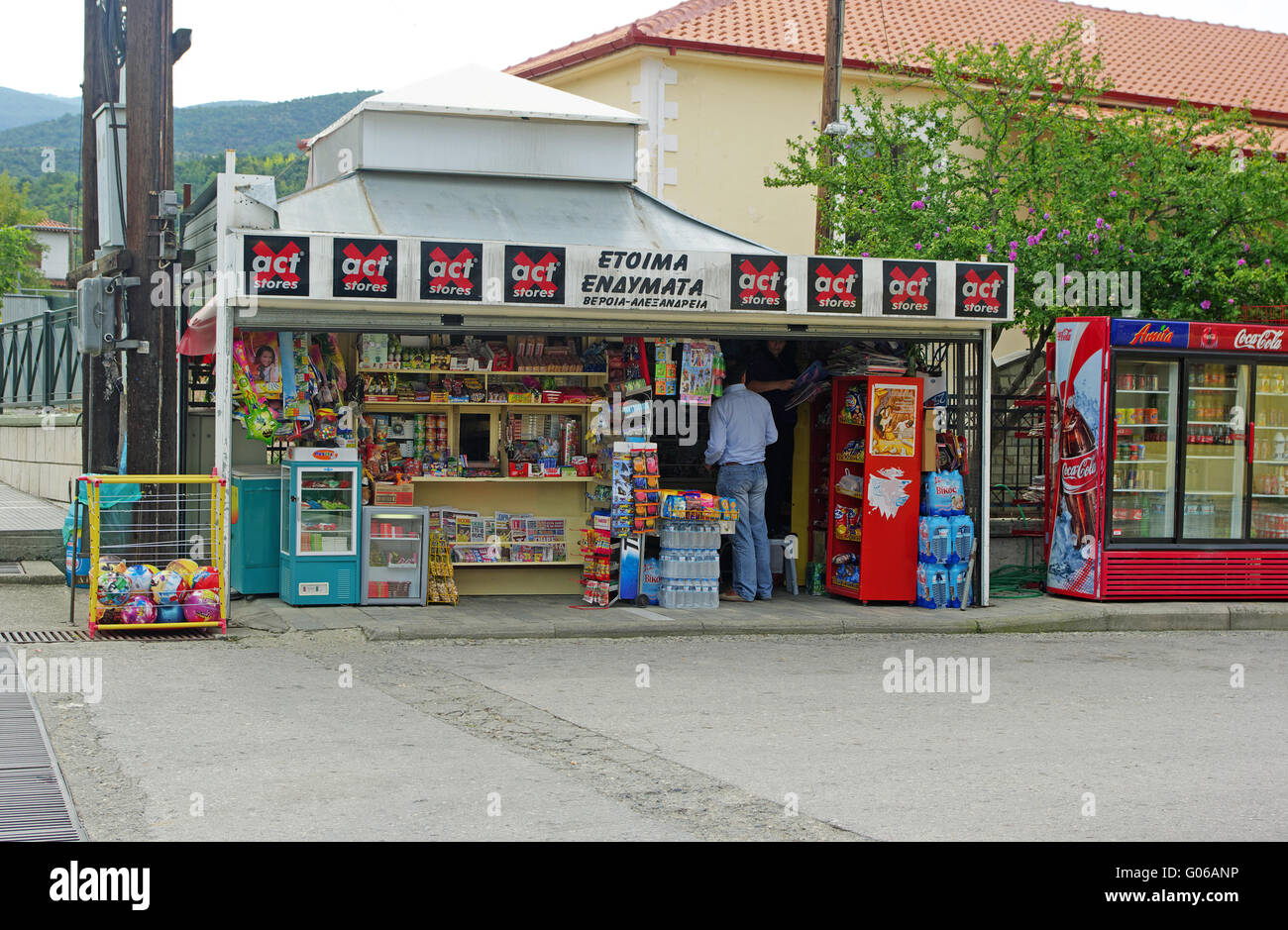 Kiosk, Shop, Vergina, Greece Stock Photo - Alamy