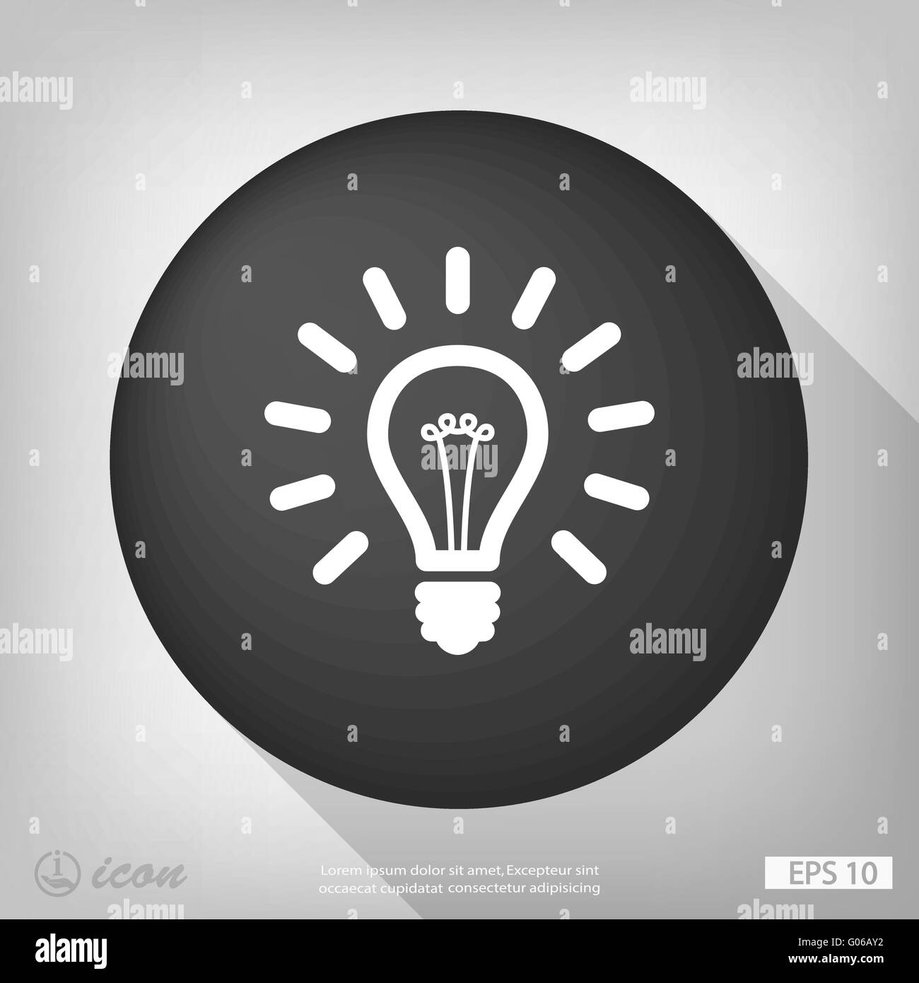 Pictograph of light bulb. Vector concept illustration for design. Eps ...
