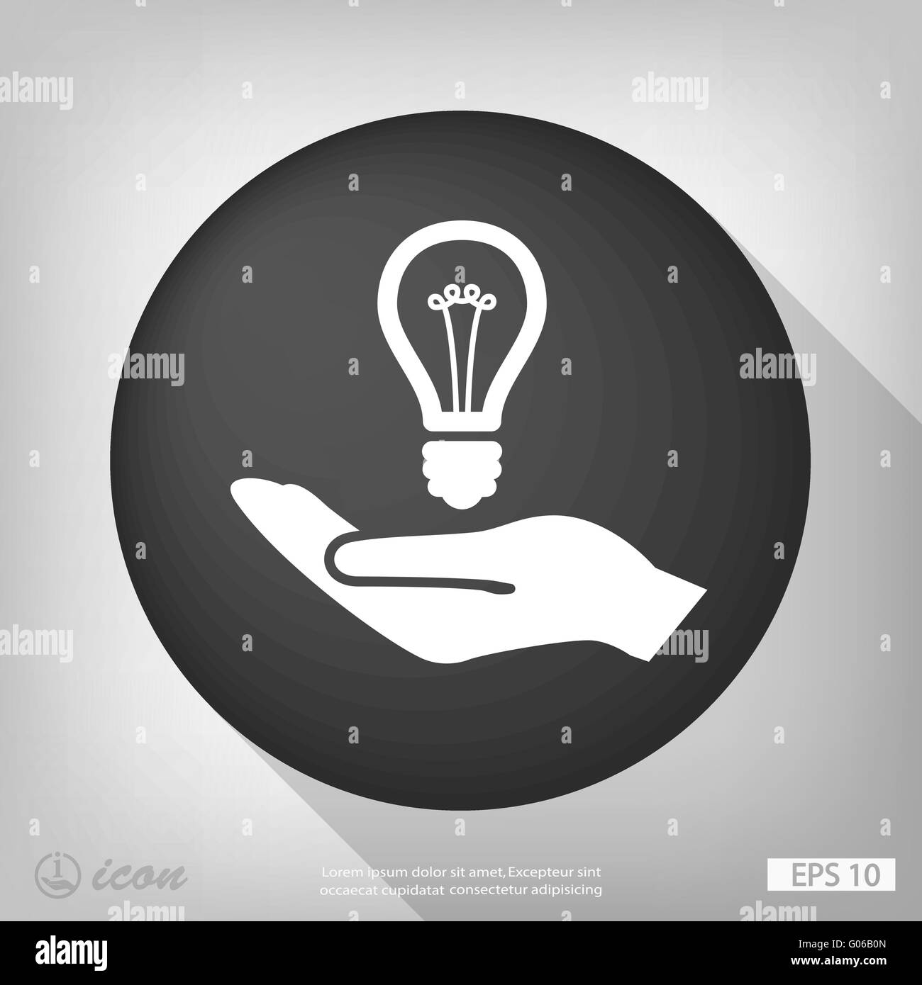 Pictograph of light bulb. Vector concept illustration for design. Eps ...